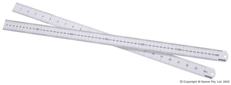Accud 600mm Stainless Dual Scale Ruler | Gamer